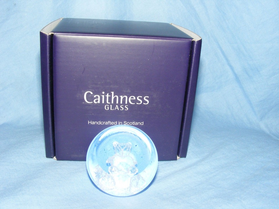 Caithness Glass Paperweight New Baby Boy Teddy Bear Christening Present ...