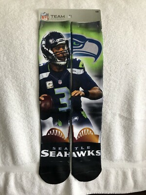 RUSSELL WILSON SEATTLE SEAHAWKS SOCKS SIZE LARGE NEW Lot 2 | eBay
