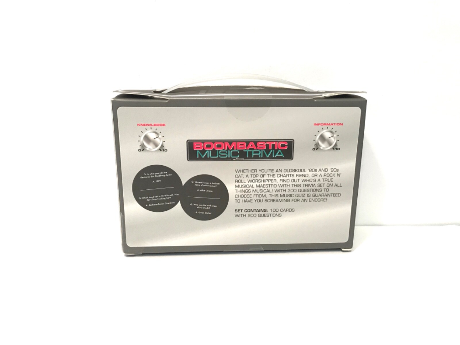 Boombastic Music Trivia Game Boombox Rock Songs 200 Questions 100 Cards ...