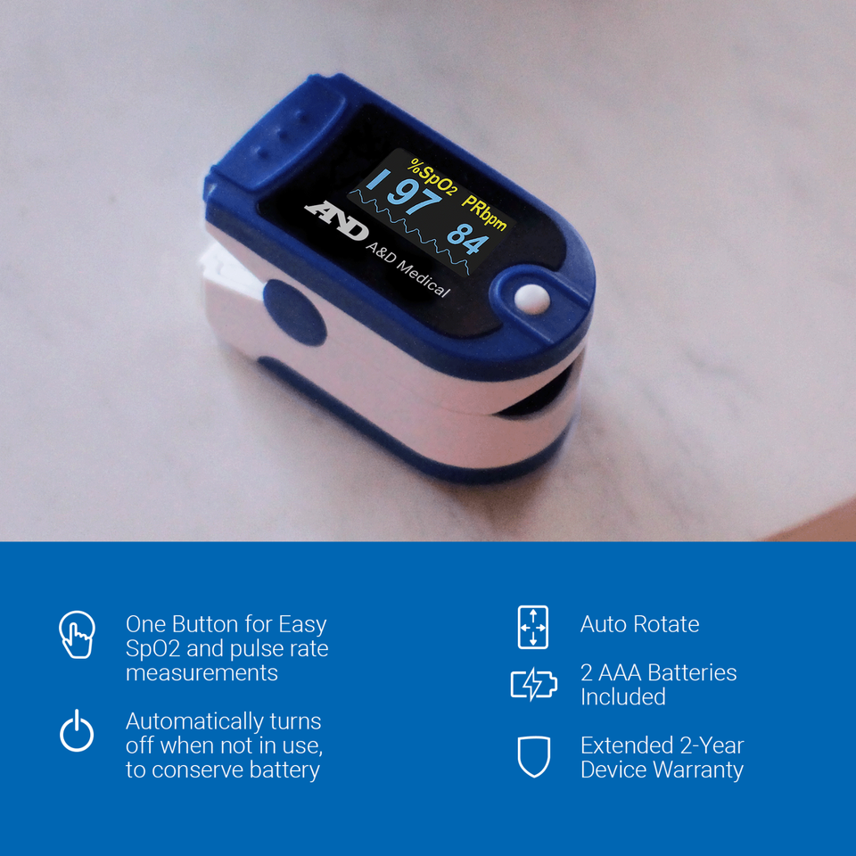 A&D Medical UP-200 Pulse Oximeters CE Approved with a 5 year warranty ...