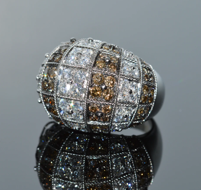 935 Argentium Silver White and Cognac Simulated Sapphires 935 Silver ...