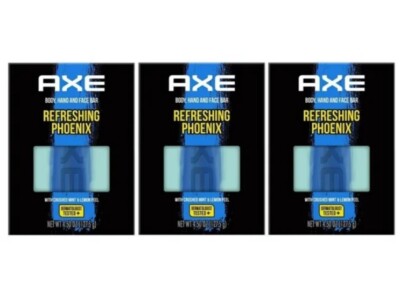 (3 Ct) AXE Refreshing Phoenix Body Hair And Face Bar Soap 4.50 oz Bars ...