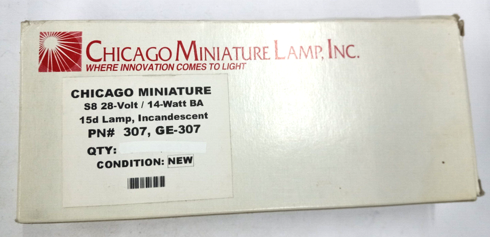 Chicago Miniature P/N 307 S8 28-Volt/14-Watt BA15d Lamp, Incandescent ...