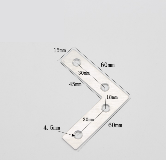 New 5pcs Top L Shape Right Angle Bracket Stainless Steel Corner Plate ...