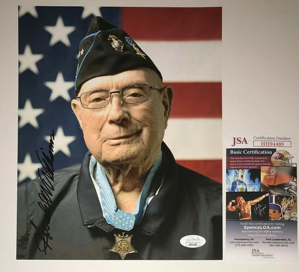 HERSHEL W. WILLIAMS IWO JIMA WW2 SIGNED AUTOGRAPHED 8X10 PHOTO JSA COA ...