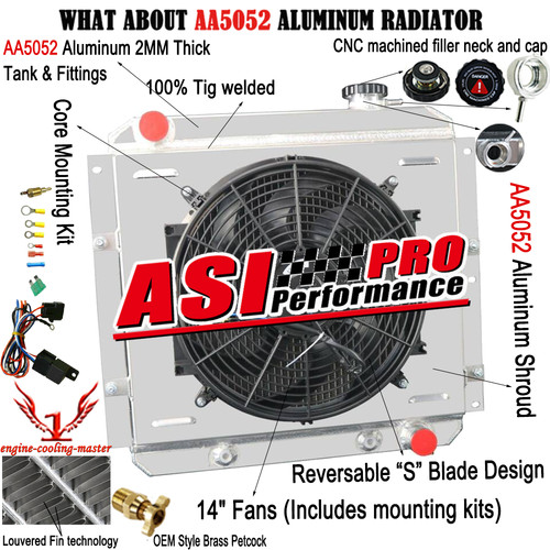 4 Row Radiator Shroud Fan For 1958-1984 1982 Toyota LandCruiser FJ40 ...