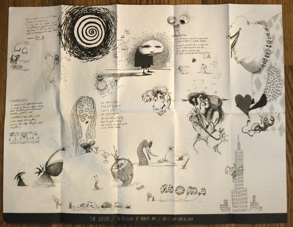 TIM BURTON exhibit poster brochure 2009 Lurid Beauty of Monsters | eBay
