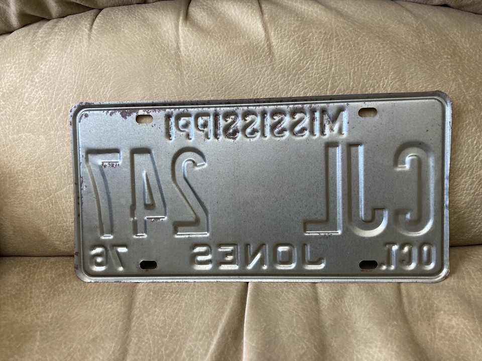 Vintage Unused Mississippi 1976 License Plate, CJL 247, Jones County | eBay