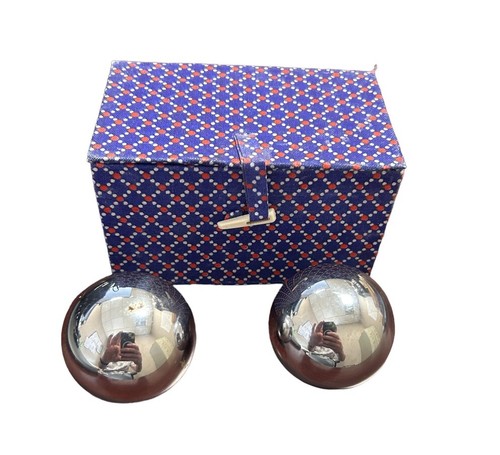 Vintage Chinese Silver Metal Baoding Meditation Relaxation Balls ...