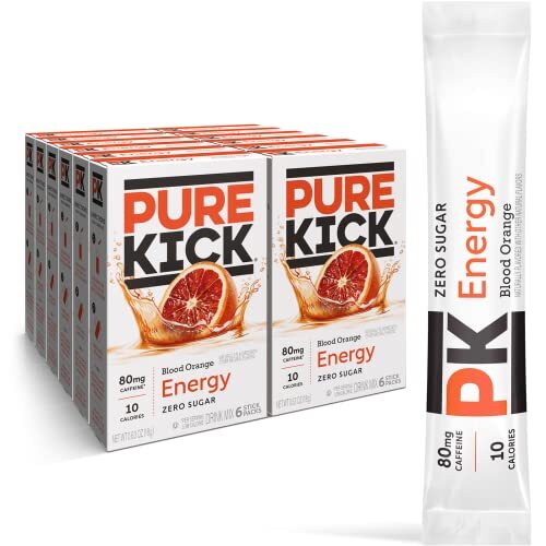 Pure Kick Energy Singles To Go Drink Mix Blood Orange Includes 12 Boxes ...