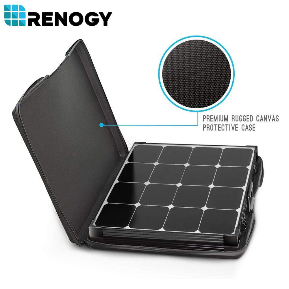 Renogy Eclipse 100W 12V Mono Solar Panel Suitcase Folding Portable Camp ...
