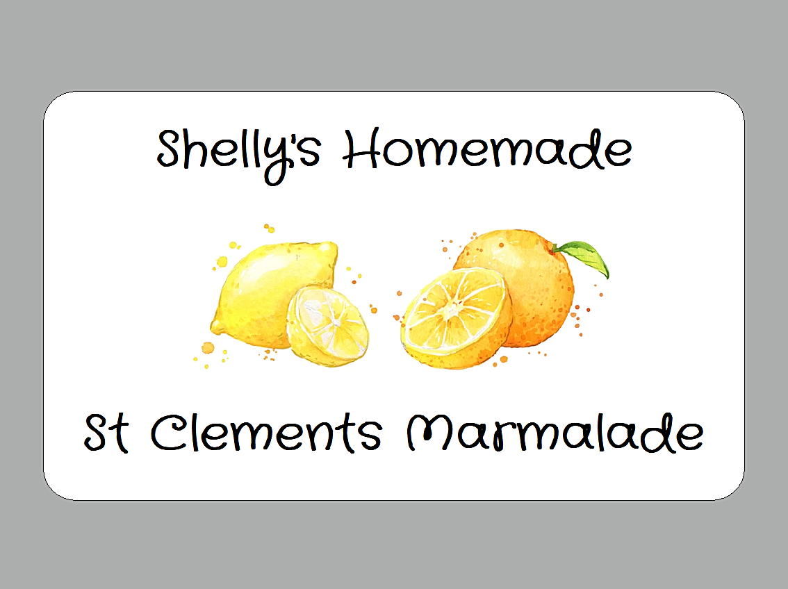 Personalised Homemade St Clements Marmalade Stickers Jam Jar Sticky ...