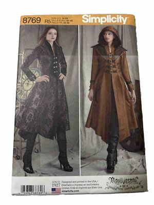 Steampunk Coat Costume Cosplay Size 14-22 Simplicity 8769 R5 Sewing ...