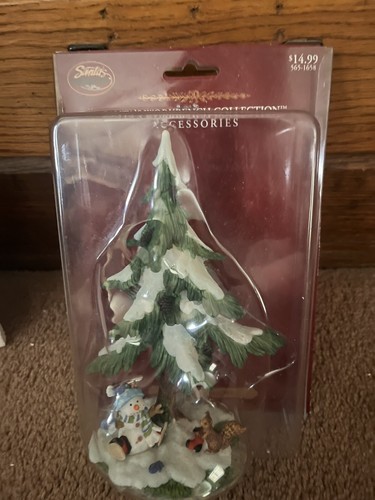 Santa's Workbench Christmas Village Accessories Tree Snow Snowman ...