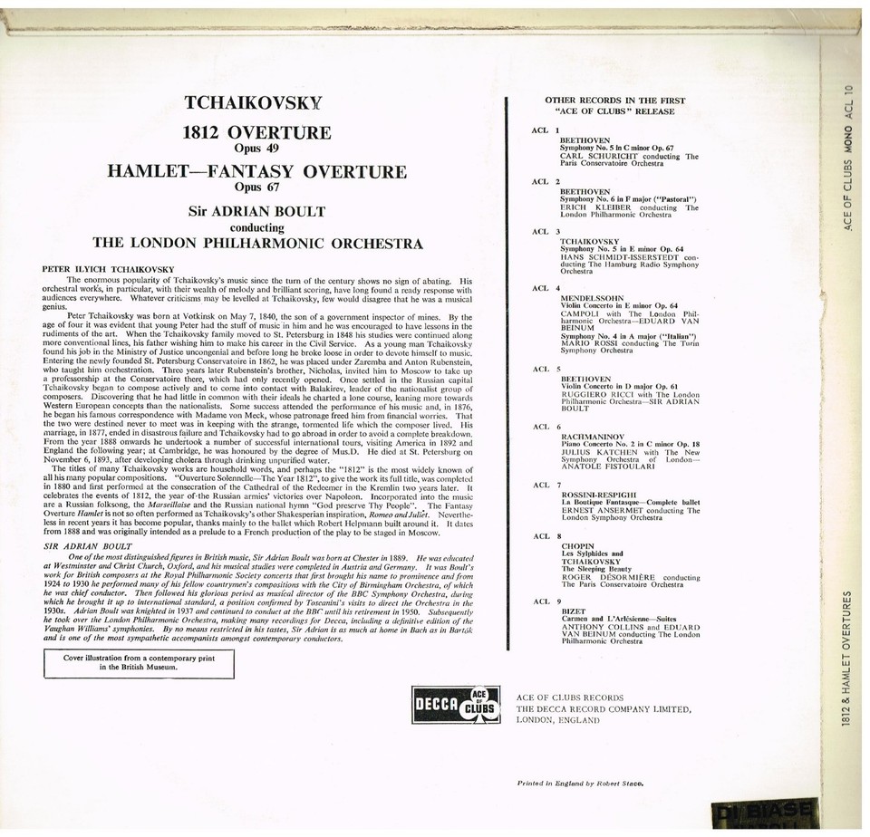 Tchaikovsky: Overture 1812, Overture Hamlet / Adrian Boult, London Po ...