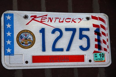2006 KENTUCKY License Plate *** ARMY *** VETERAN / RED WHITE & BLUE ...