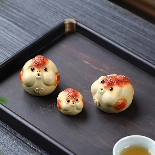 Lucky China Yixing Purple Sand Goldfish "鸿运当头" Tea Pet Tea Set Fragrant ...