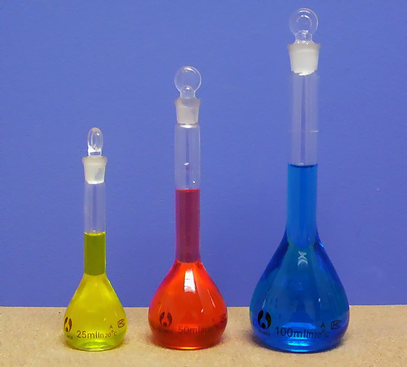 VOLUMETRIC FLASK SET 25, 50 & 100 mL | eBay