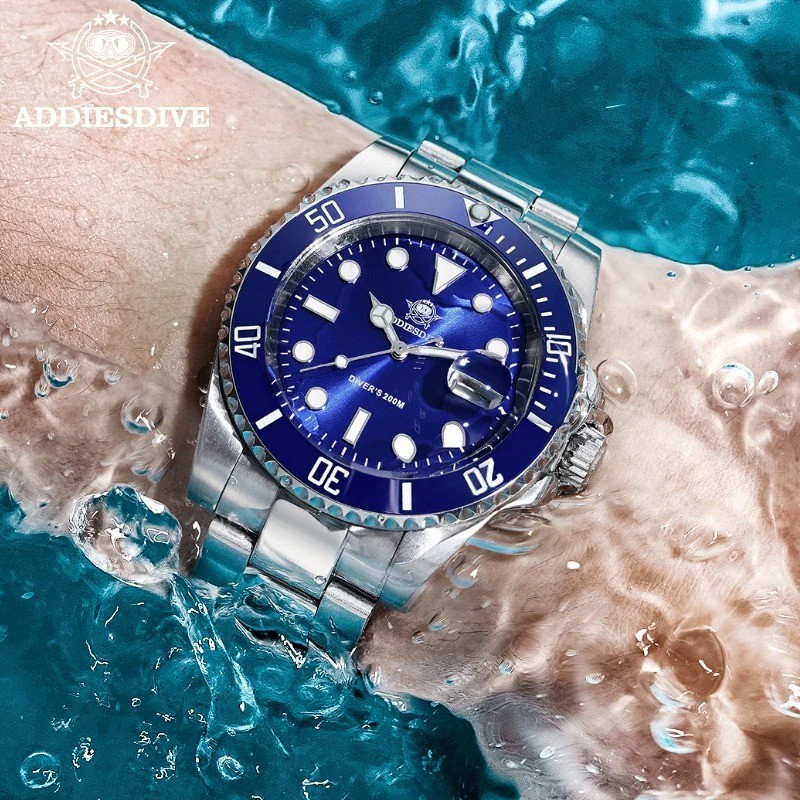 ADDIESDIVE Stainless Steel Watch Men's American Business Leisure GREEN ...