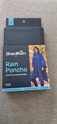 ShedRain Rain Poncho- Charcoal - One Size Fits Most - New | eBay