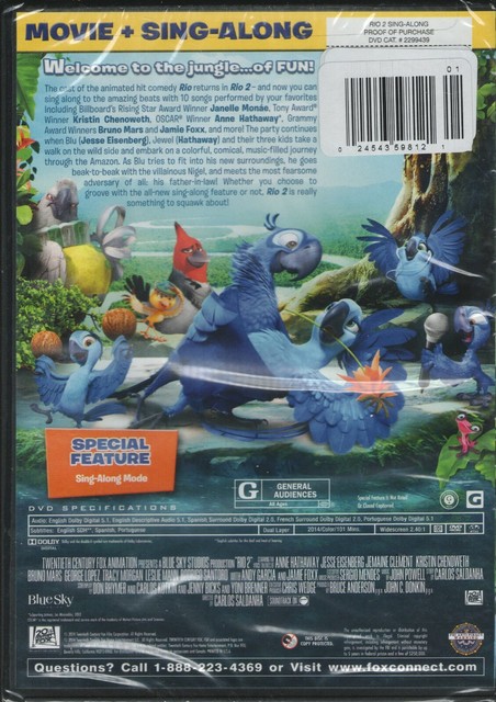 Rio 2 II Movie Sing-along DVD for sale online | eBay