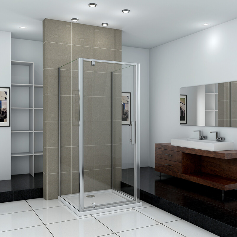 700mm Pivot Shower Enclosure Door Walk In Shower Cubicle Screen Panel ...