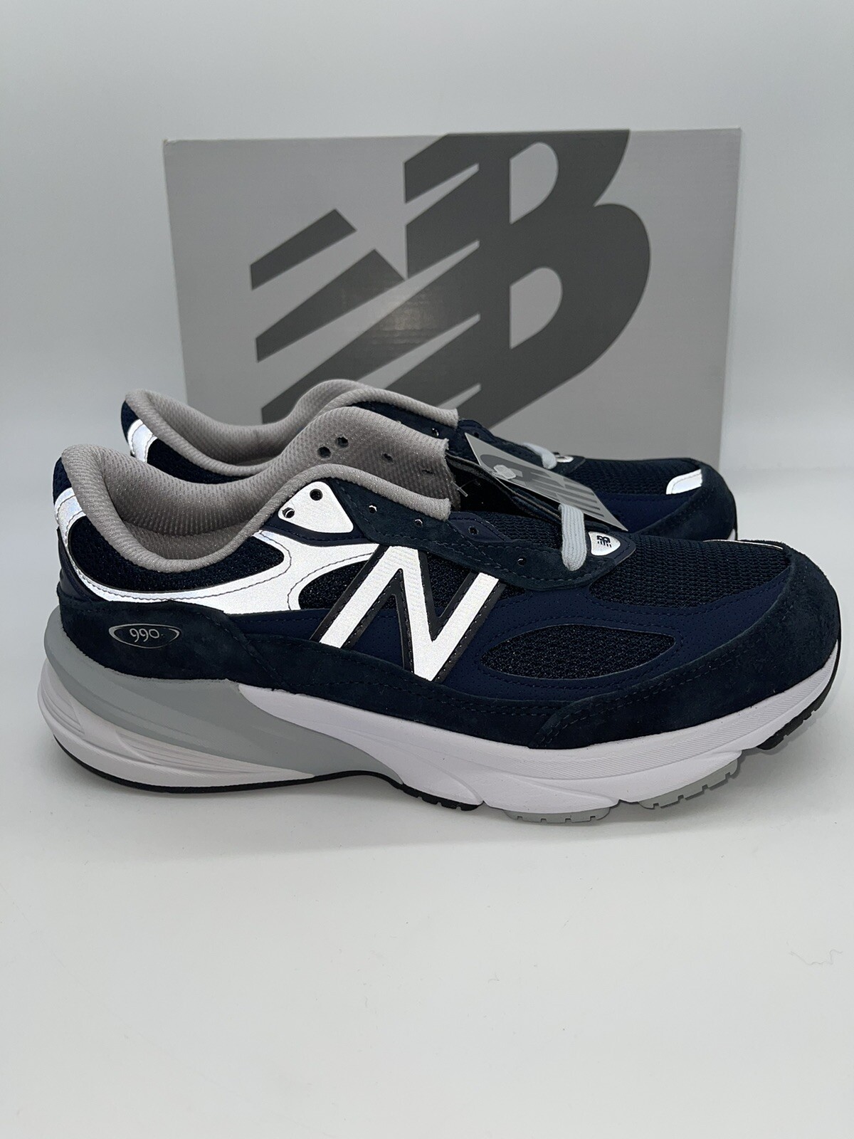 New Balance 990v6 Sneakers WMNS 10 Wide Blue Low Navy White W990NV6 ...