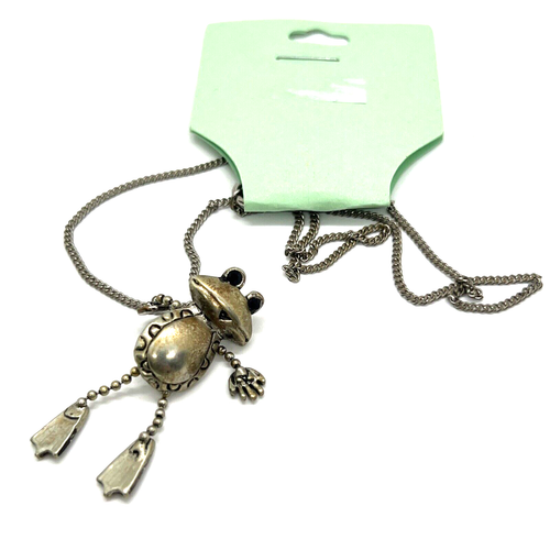 Silvertone Dangle Frog Chain Necklace - Marked Best? 15.5" | eBay