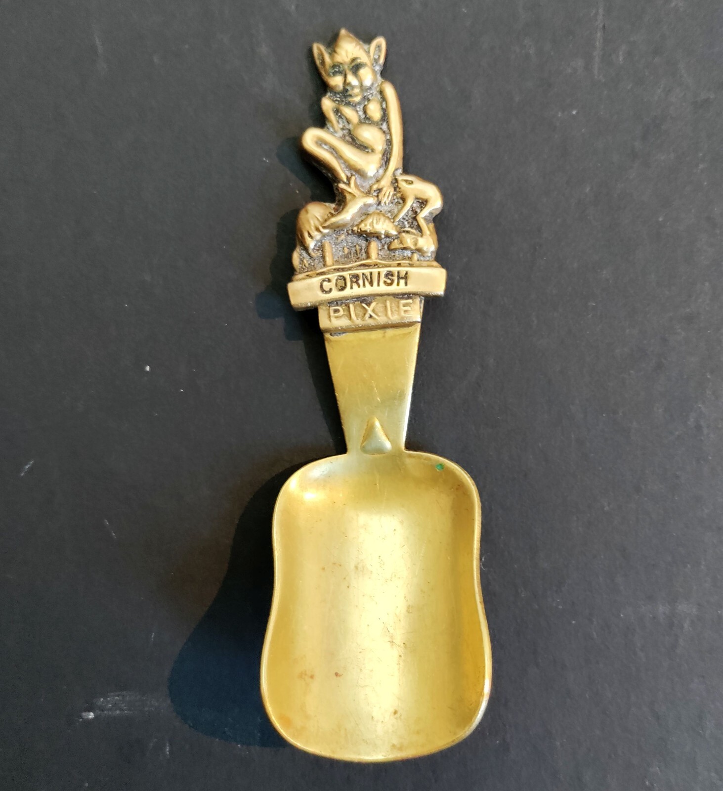 Vintage Brass 4" Cornish Pixie Spoon, tea caddy spoon - sugar or tea ...