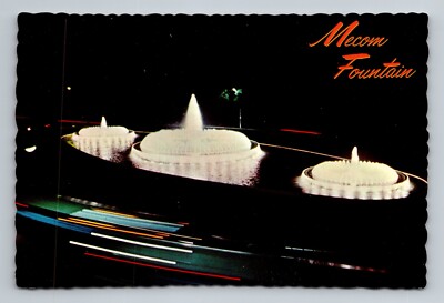 Mecom Fountain Houston Texas Vintage Postcard Collectible Travel ...