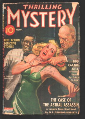 PULP: Thrilling Myatery 11/1942-Strangulation cover-Hero pulp-Green ...