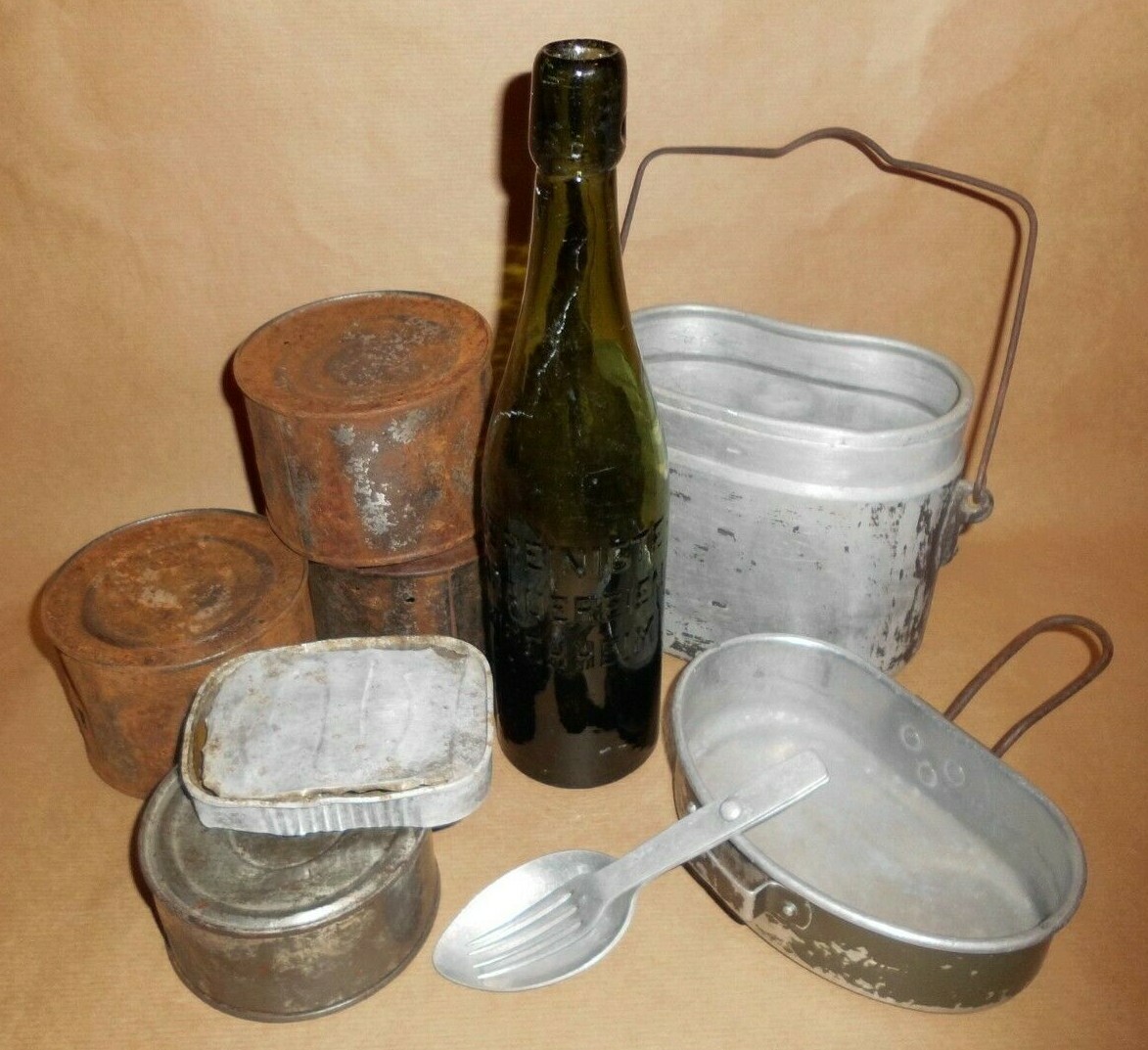 GERMAN WWII WEHRMACHT ALCOHOL RATION - BEER BOTTLE, ORIGINAL FIELD ...