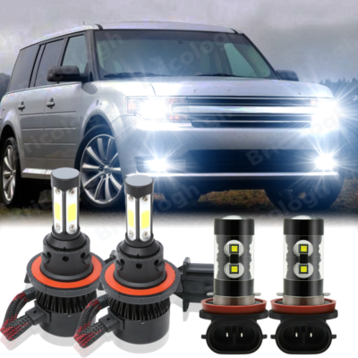 For Ford Flex 2009-2019 6000K LED Headlight Hi/Lo + Fog Light Combo 4Pcs Bulbs A | eBay