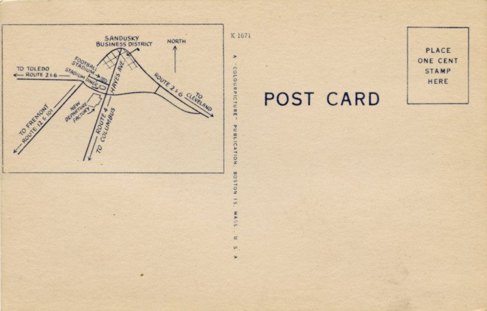 POSTCARD - SANDUSKY, OHIO - SHERRARD'S STADIUM DINER, 1019 PERKINS AVE ...