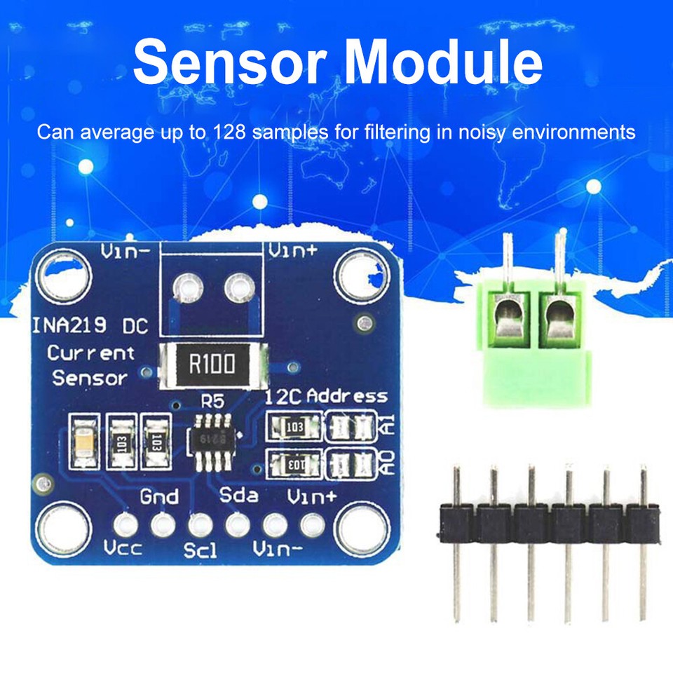 MCU-219 INA219 Power Monitoring Sensor Module I2C Zero Drift Sensor ...