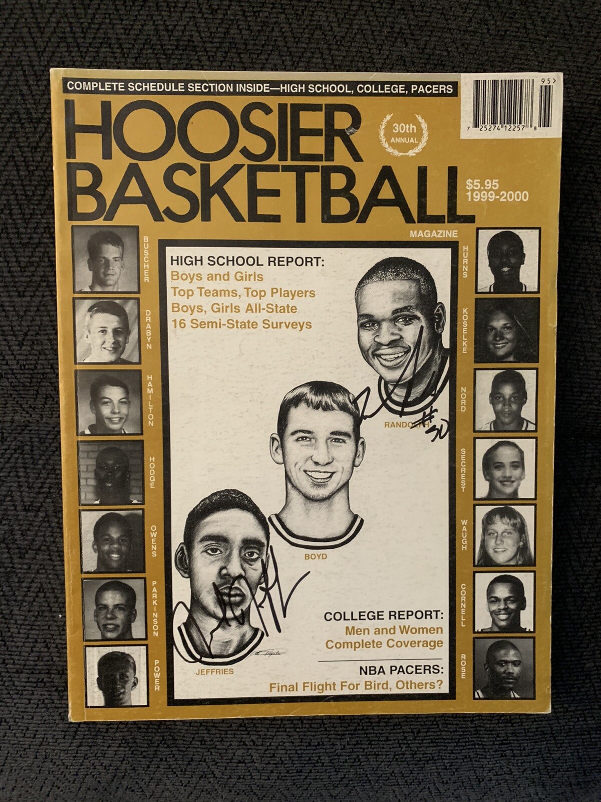 Zach Randolph & Jared Jeffries Signed Hoosier Basketball Magazine ...