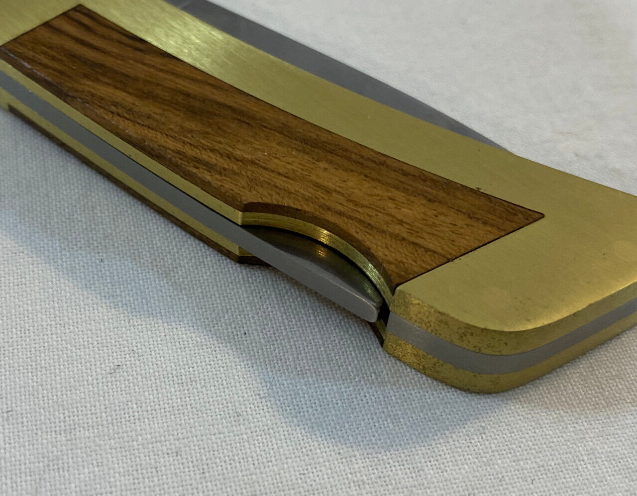 BN Gerber Folding Sportsman Single Blade Knife Wood Grain Insert Vepco ...
