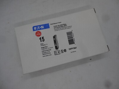 Eaton CHFP115AF Cutler Hammer 15 Amp Arc Fault Circuit Breaker Plug-On ...