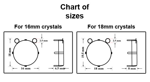 Brass Bail/Base with 2 Loops for Embedding Rivoli Shape Crystals ...