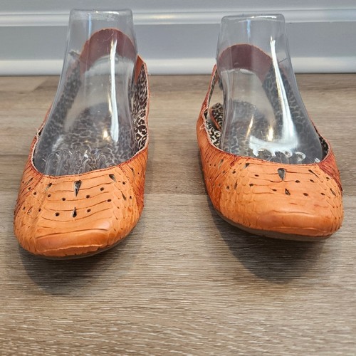 Sam Edelman Orange Leather Colette Sling Back Flat sz 8M Casual Work ...