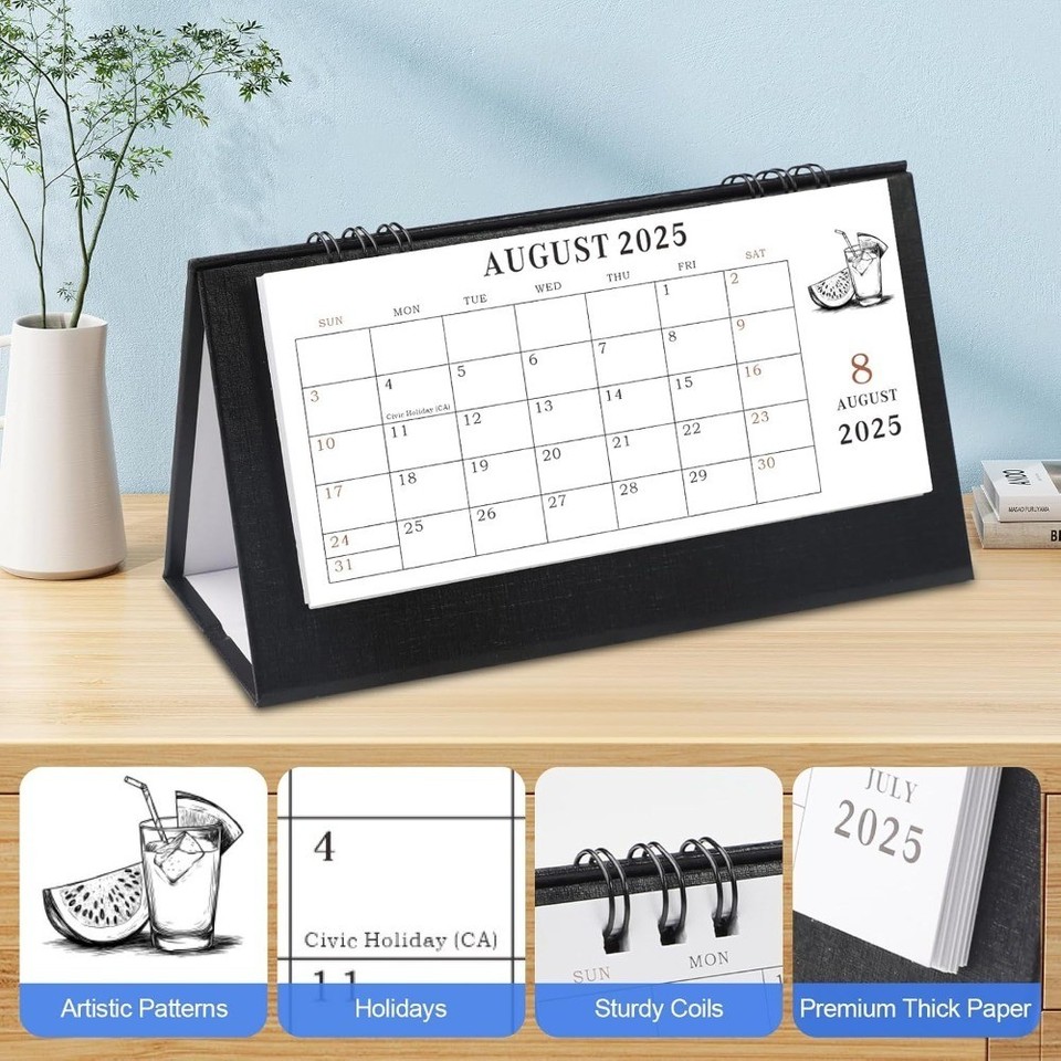 2026-2027 Small Standing Flip Desk Calendar 24 Month Mini Desktop ...