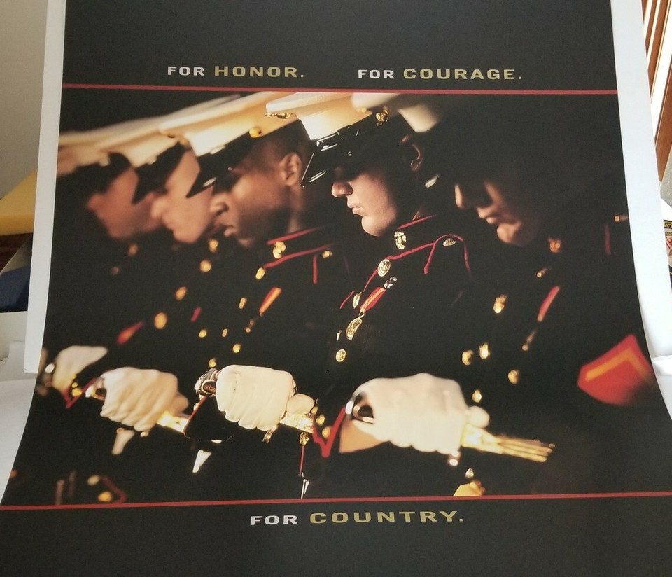 U. S. MARINE CORPS RECRUITING POSTER - HONOR COURAGE COUNTRY - USMC | eBay