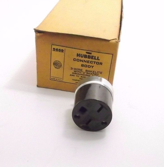 Hubbell HBL 5669 15a 250v Straight Blade Connector 6-15r for sale ...