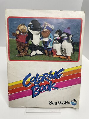Sea World 1983 Vintage Coloring Book Shamu Dolly Dolphin Pete Penguin ...