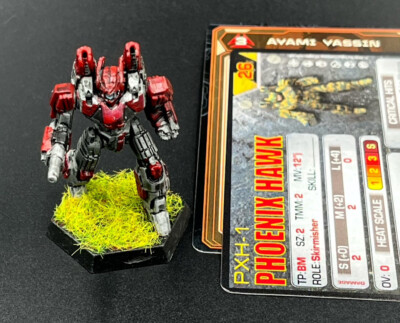 Battletech Phoenix Hawk Painted Mech Miniature with Alpha Strike Cards ...