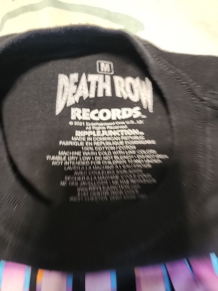 Black Death Row Records Shug Knight Snoop Dogg Label Faded Prison Shirt ...