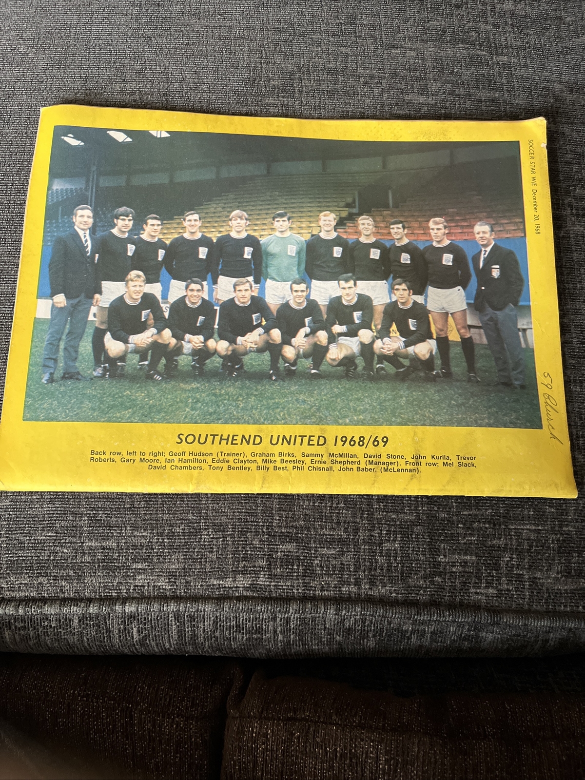 Soccer Star Magazine - 20 Dec 1968 - Southend United team group Ron ...