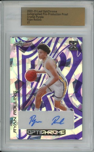 2022 Leaf OptiChrome Proof Crystal Purple Ryan Rollins 1/1 Auto RC | eBay