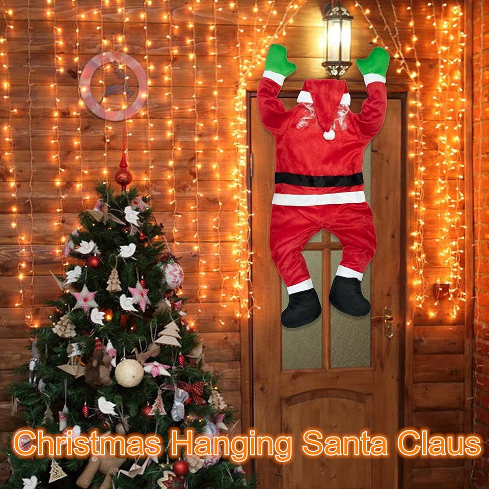 Christmas Hanging Santa Claus Decoration Yard Climbing Xmas Party ...