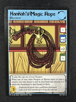 Neopets Hannah's Magic Rope 40/150 Hannah And The Ice Caves Equip Non ...